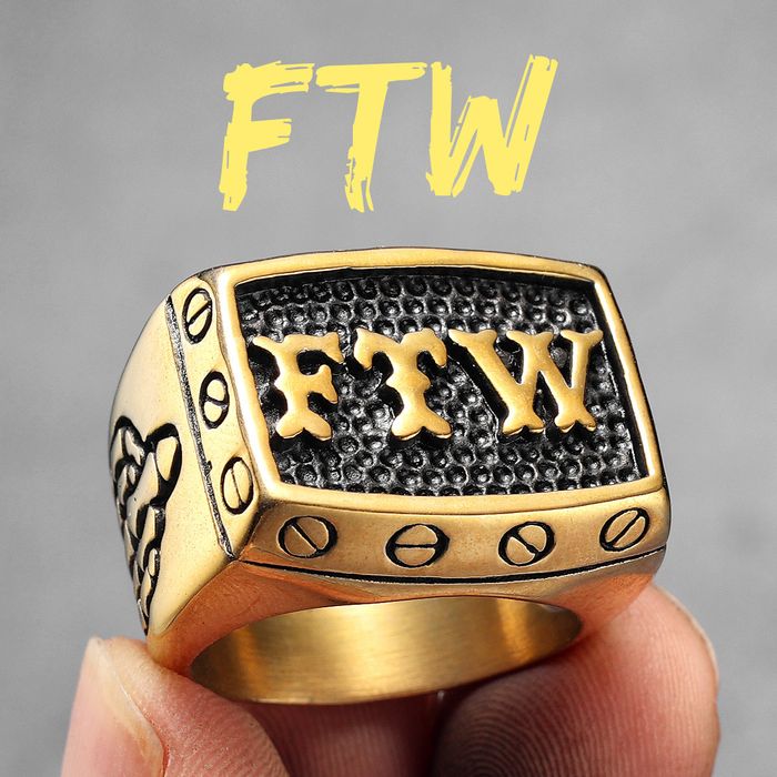 Vintage Gold FTW Middle Finger Men Ring | Grailed