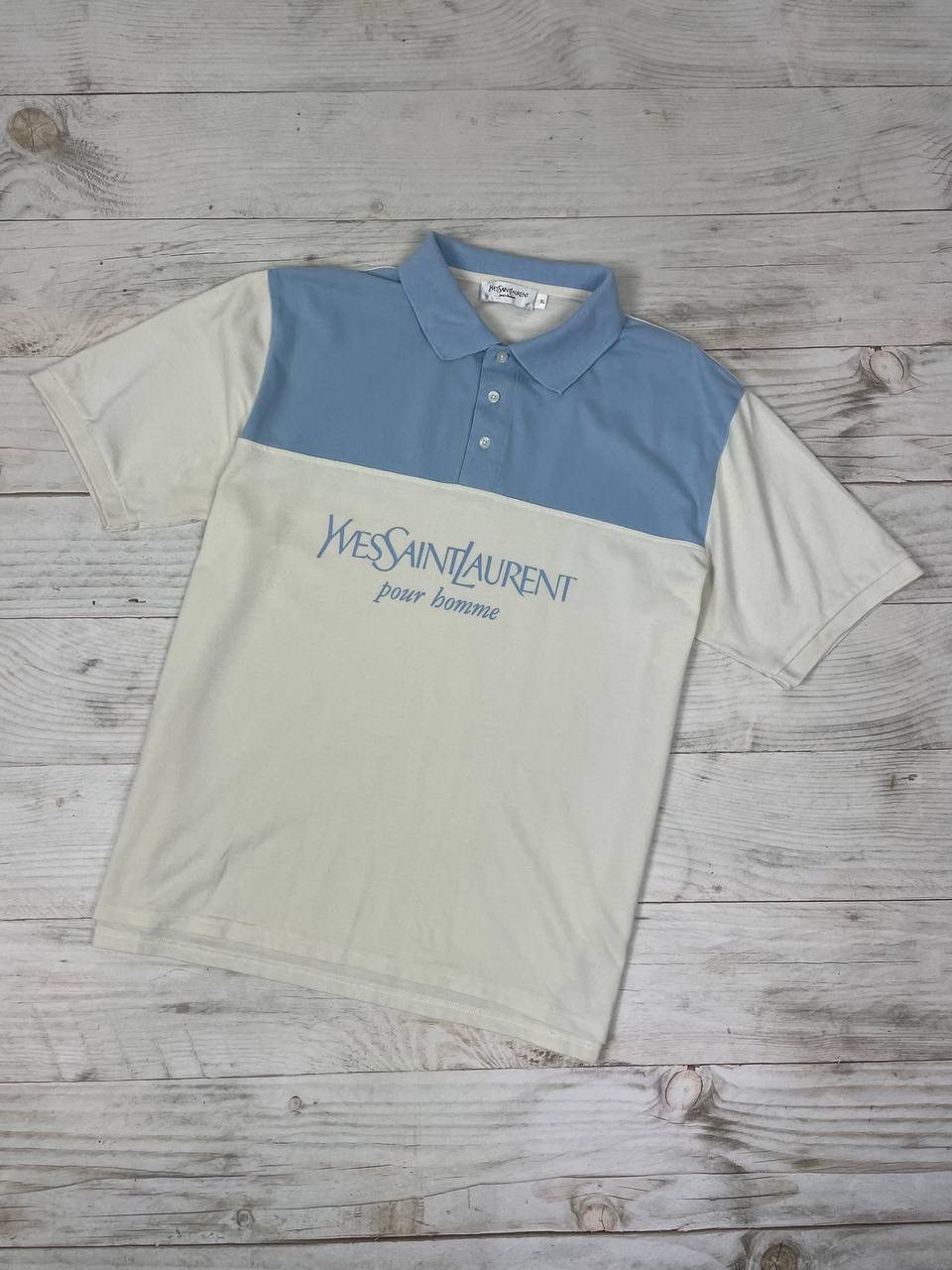 Luxury × Vintage × Yves Saint Laurent Vintage Yves Saint Laurent Polo Shirt Big Logo YSL Luxury ...