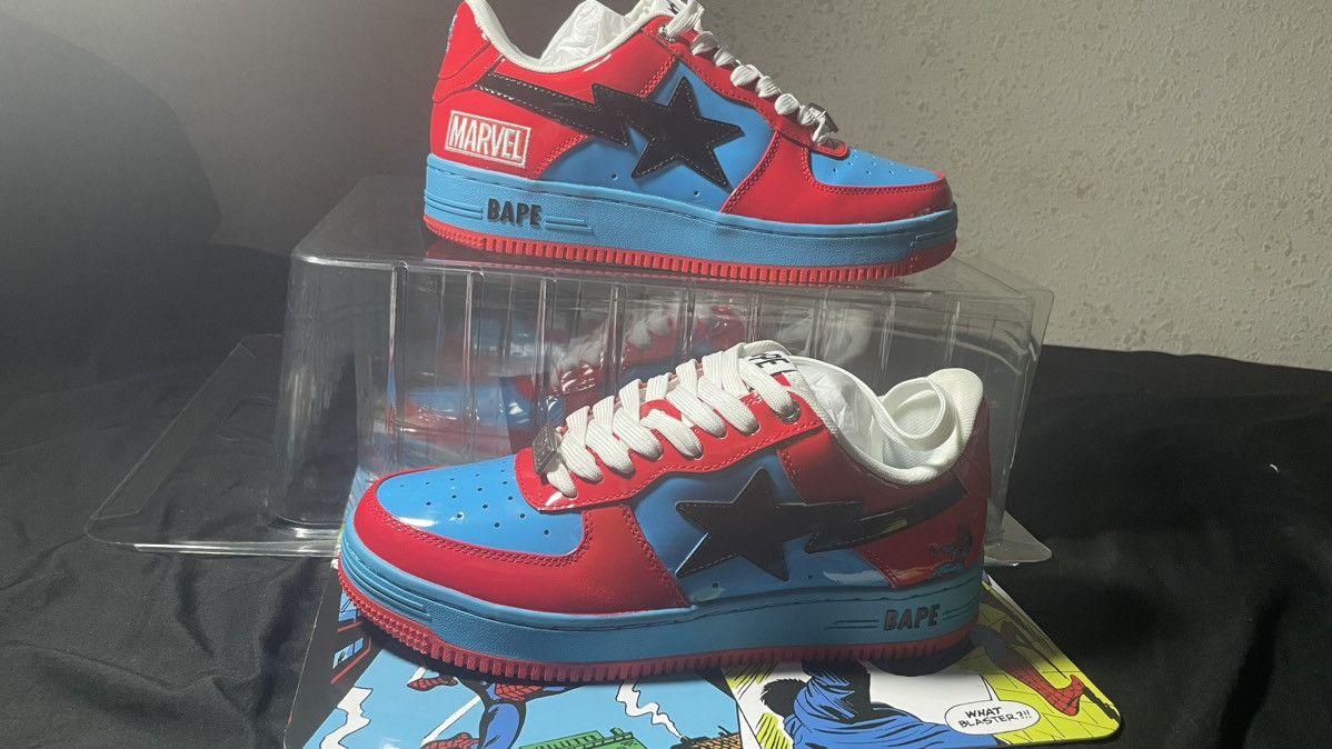Bape Bape x Marvel Spider Man Bapesta | Grailed