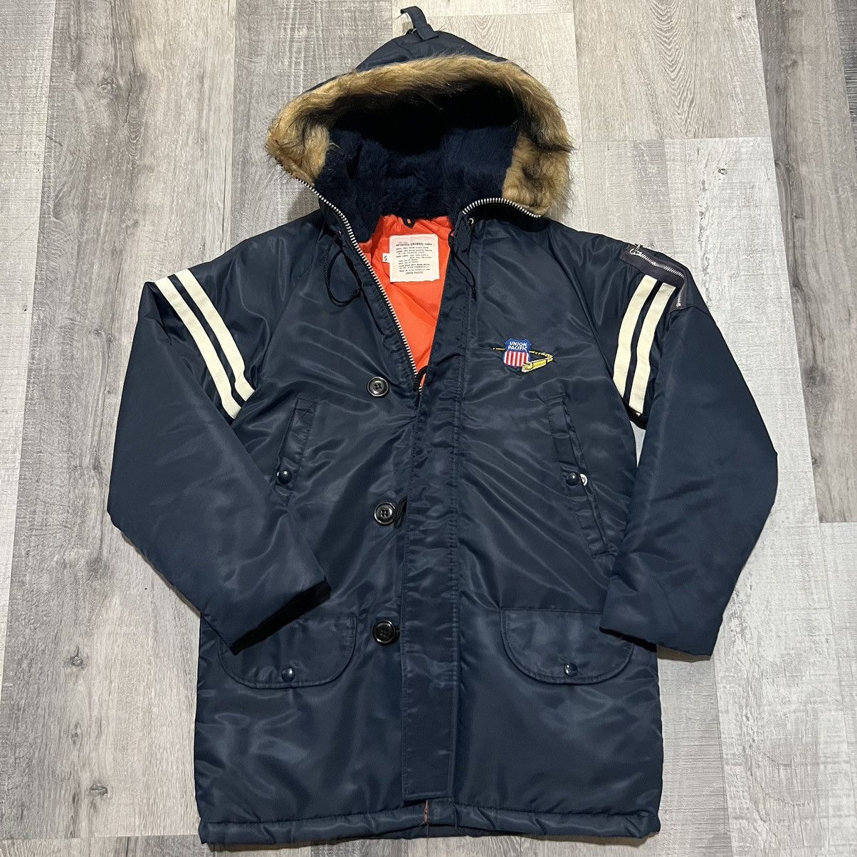 Vintage VTG Union Pacific Railroad Antarctica Parka Navy USA Jacket ...