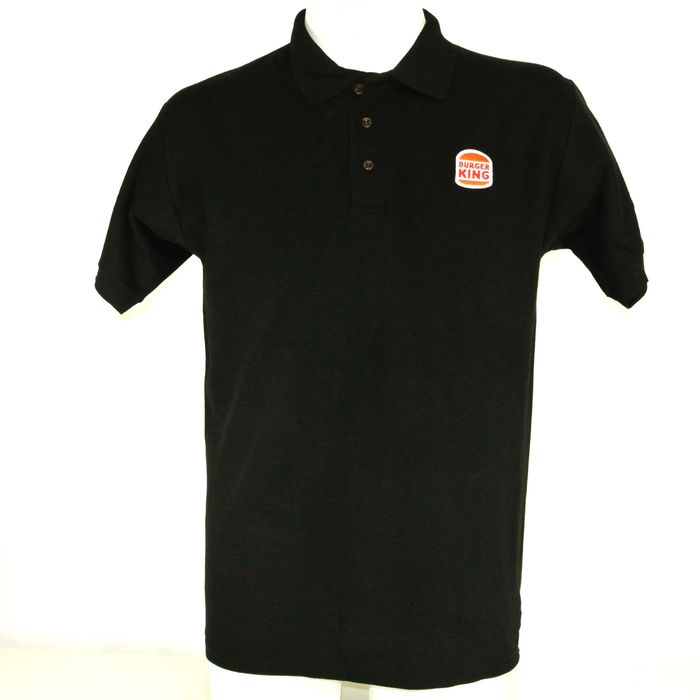 Mando BURGER KING Fast Food Employee Uniform Black Polo Shirt | Grailed