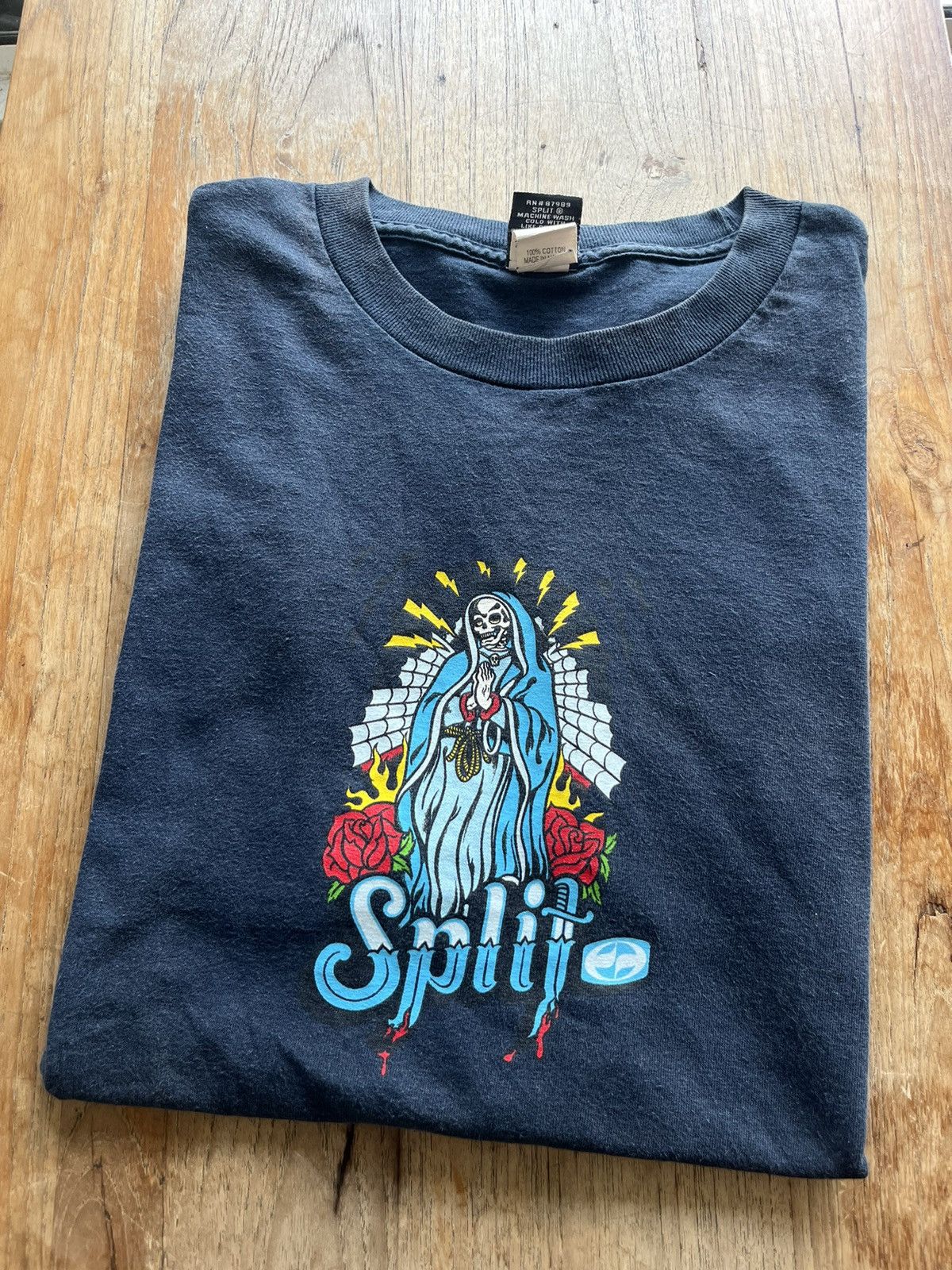 Streetwear × Vintage SPLIT Skateboard Streetwear brand T-shirt | Grailed