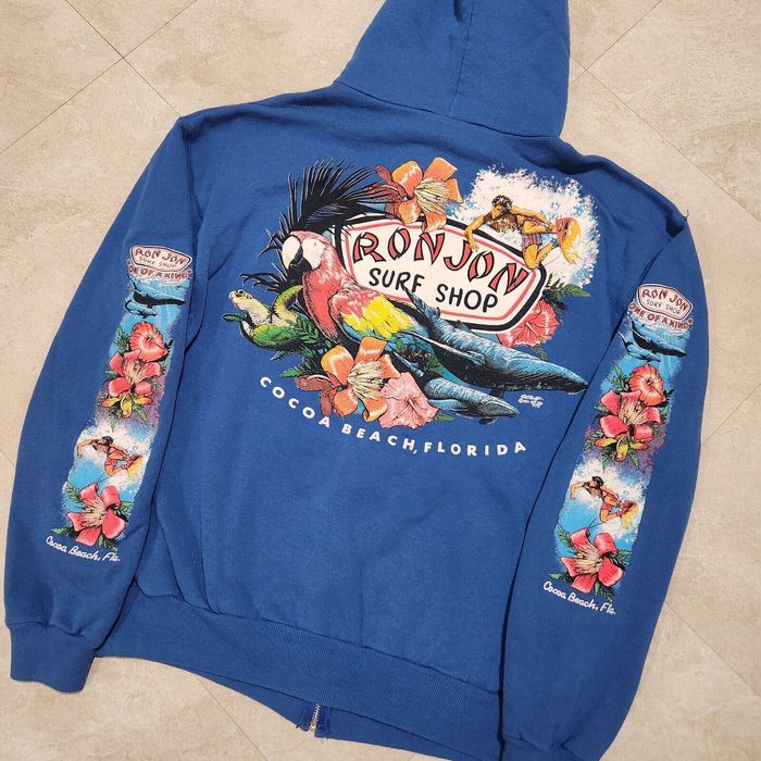 Hanes VTG 1991 Ron Jon Surf Shop Mens XL USA Made Full Zip Hoodie ...