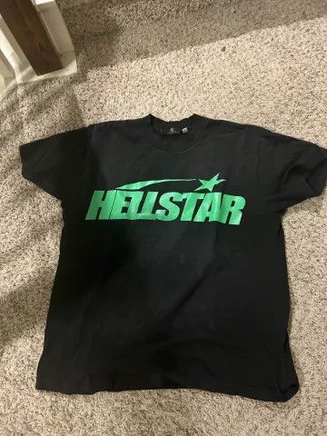 HELLSTAR HELLSTAR Sports Core Logo Gel Tee Black/Green Large | Grailed