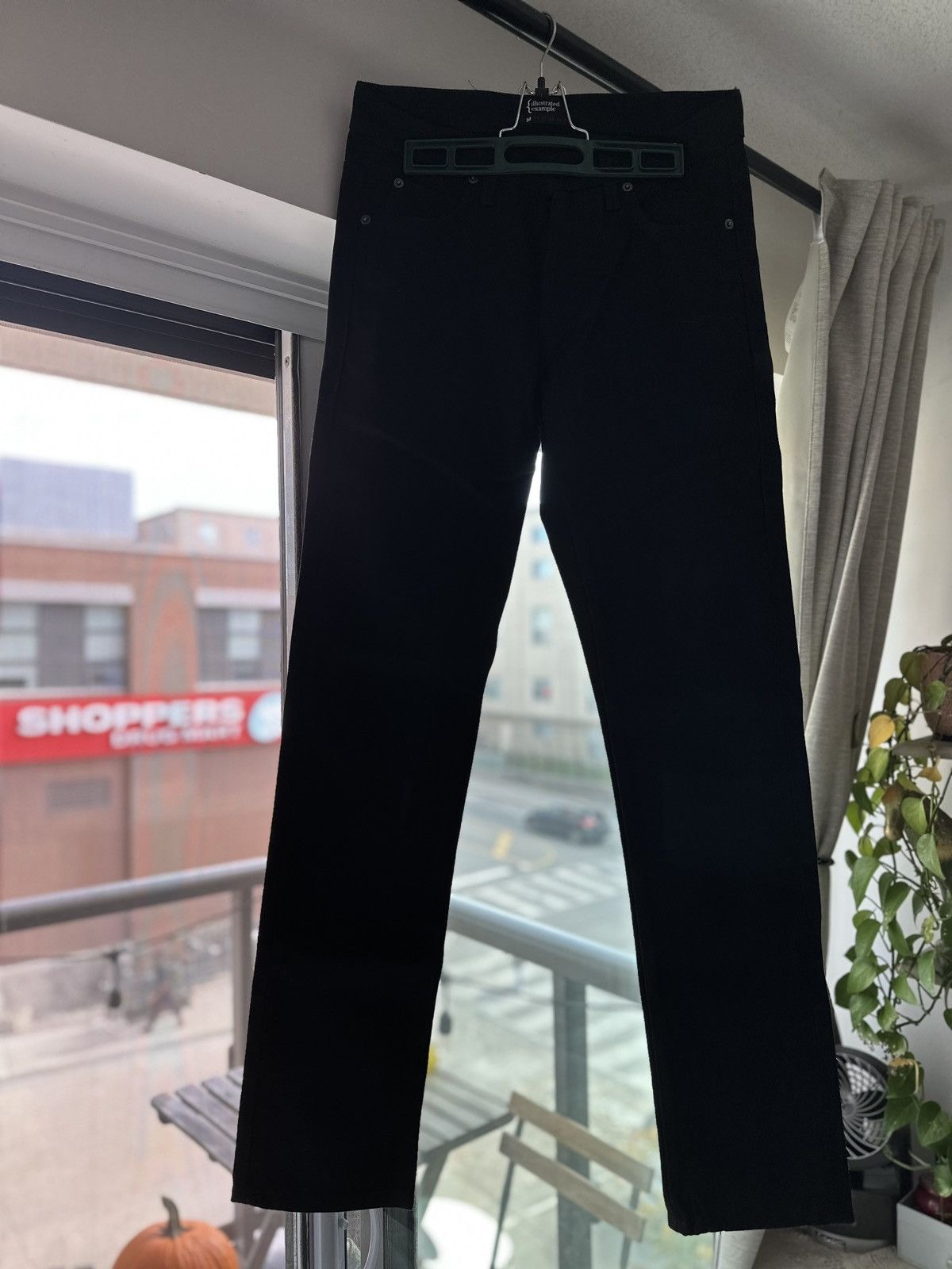 Illustrated Example Illustrated Example slim fit black raw denim jeans ...