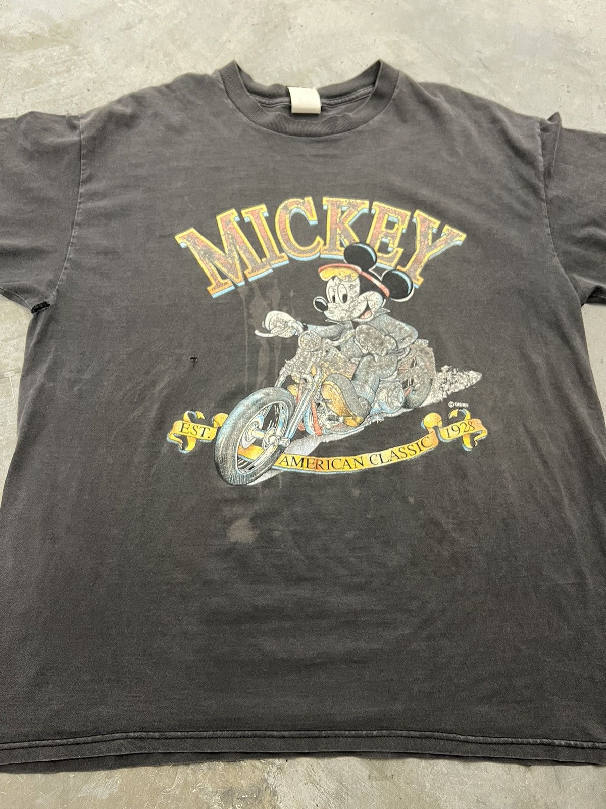 Disney × Streetwear × Vintage Vintage Disney Mickey Mouse biker tee ...