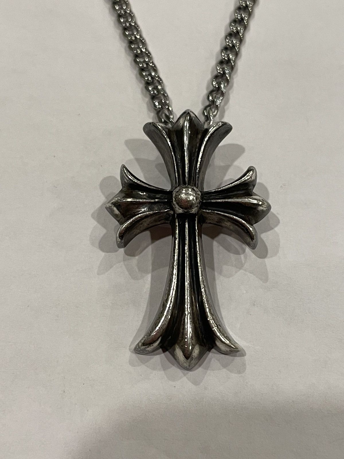 Chrome Hearts Chrome Hearts Large Cross Pendant Cuban Link Chain ...