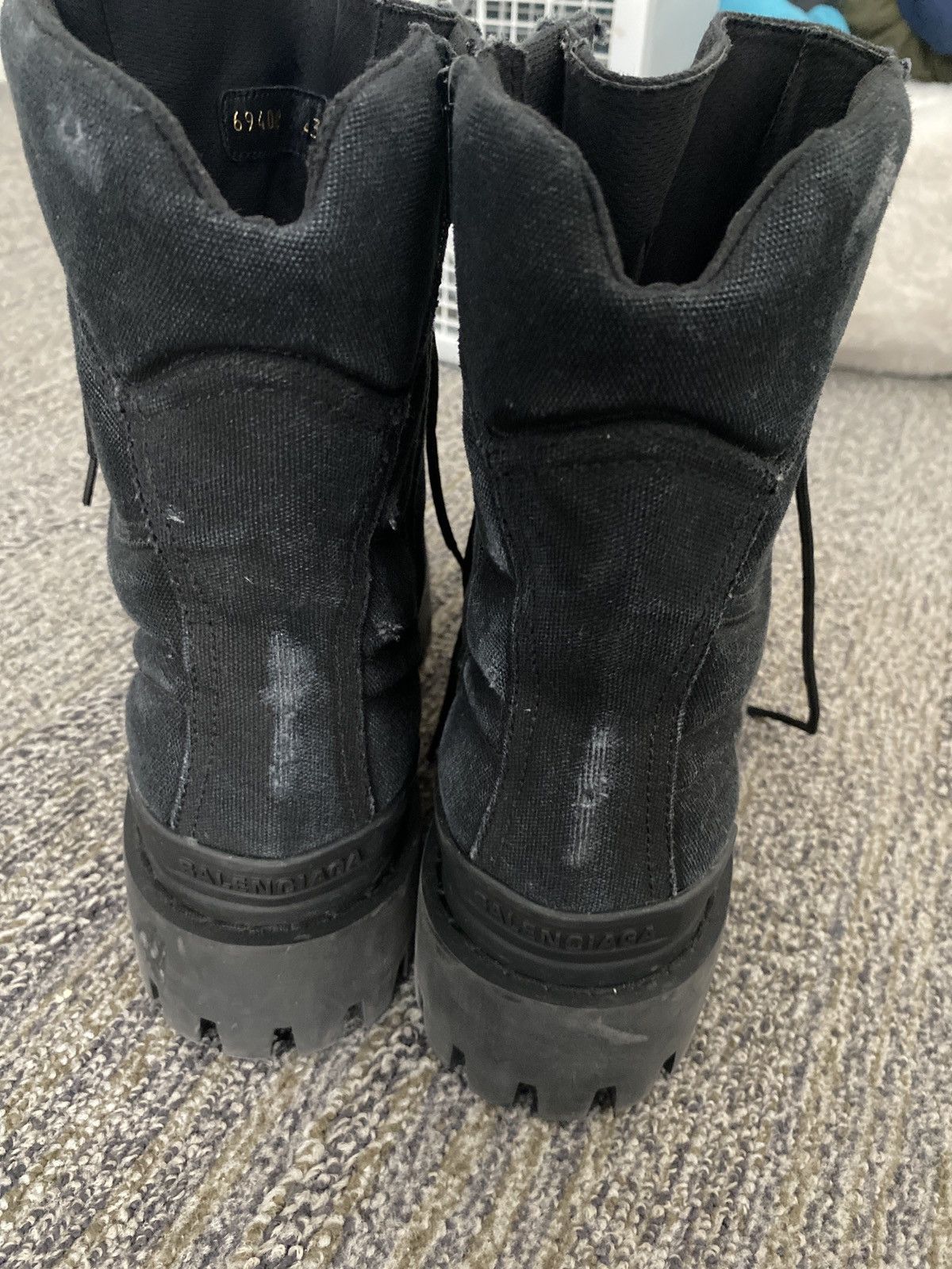 Balenciaga Balenciaga Combat Strike Boot Black Canvas Distressed 43 | Grailed