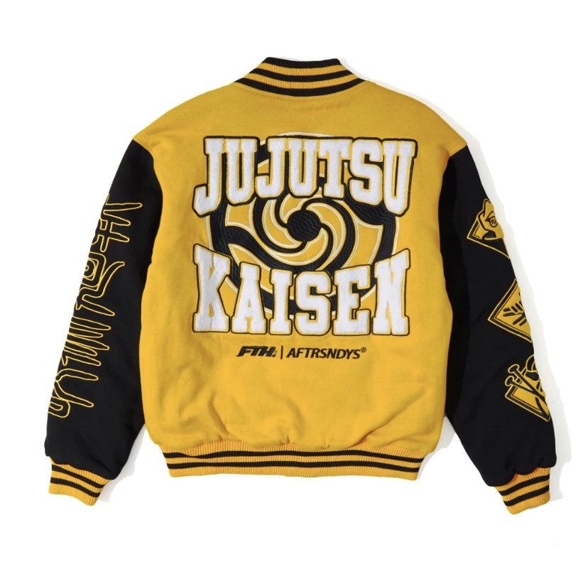 Bomber Jacket jujutsu kaisen logo varsity jacket yellow streetwear ...