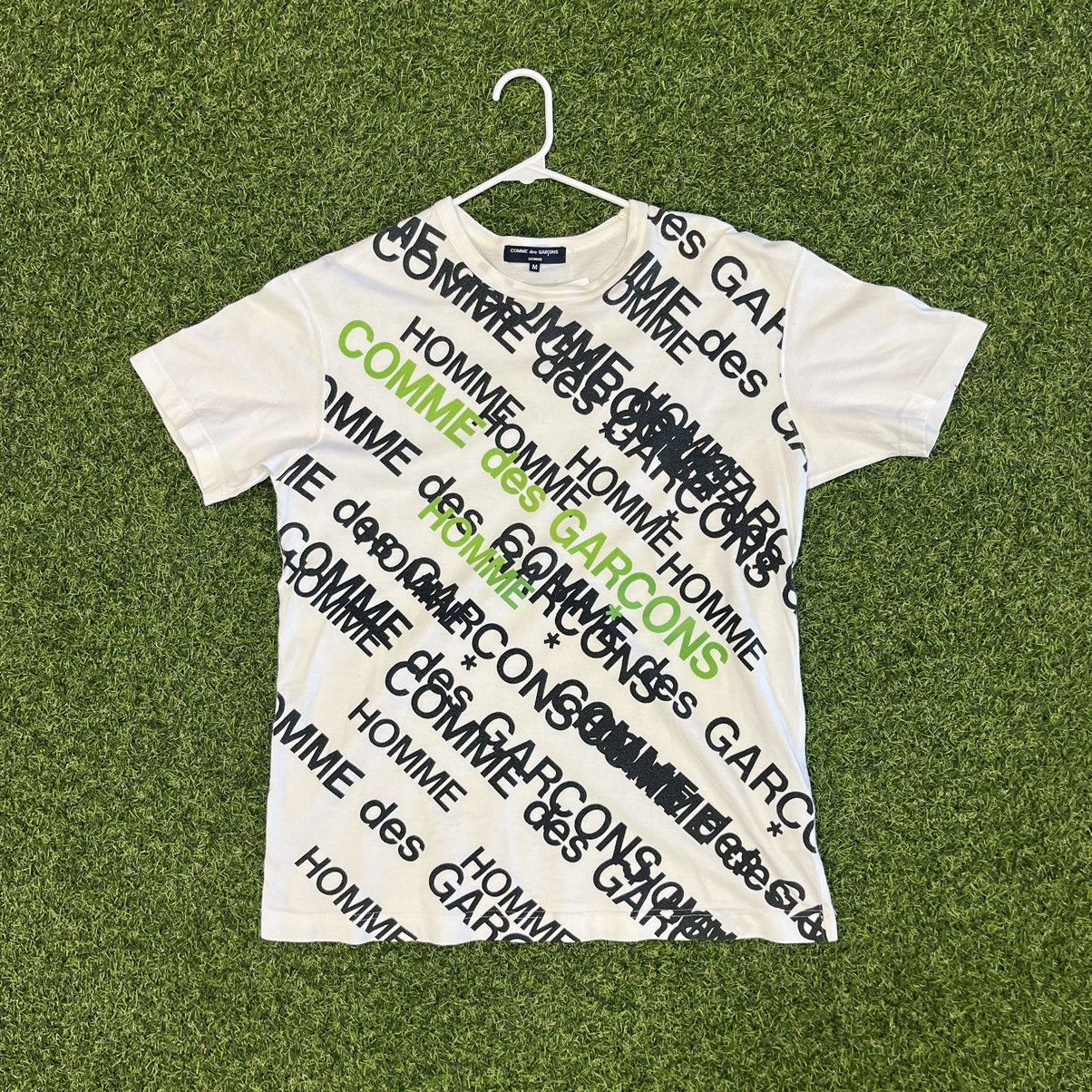 Comme des Garcons Homme CDG Homme Repeating Logo Spellout Green | Grailed