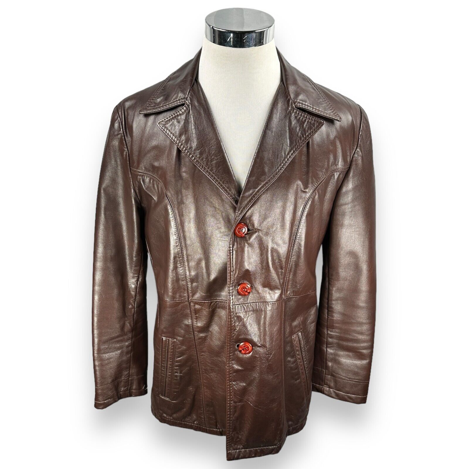 The Unbranded Brand Vintage Leathercraft Process Small Jacket Brown ...