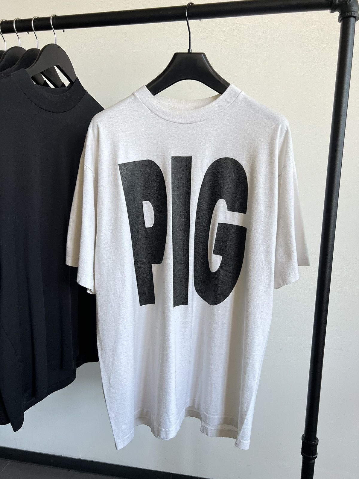Band Tees × Vintage Vintage 1997 “PIG” Raymond Watts White Tee | Grailed