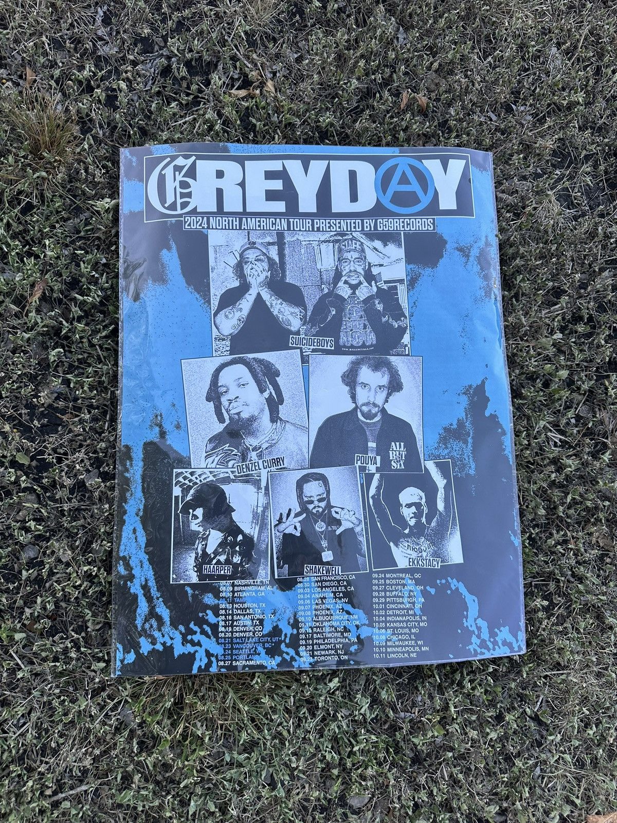 G59 Records Greyday 2024 tour poster | Grailed