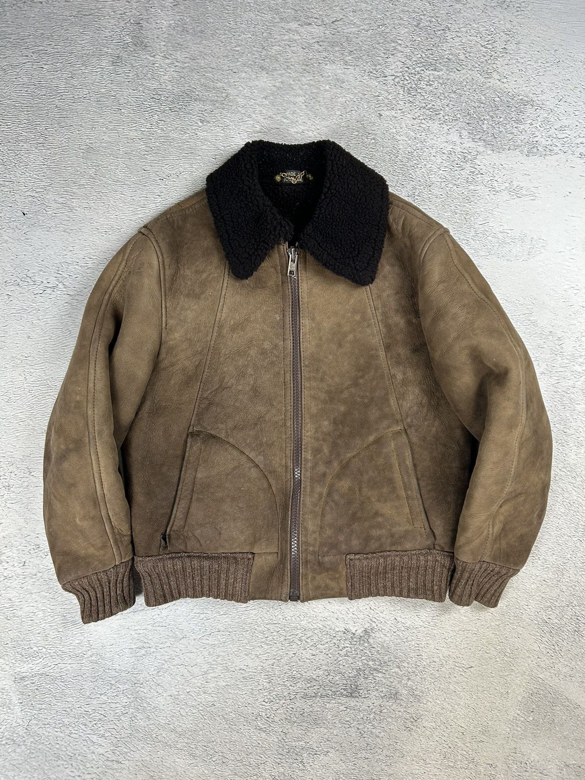 Genuine Leather 80's Sheepskin Coat Leather jacket Vintage Scotland Y2K | Grailed