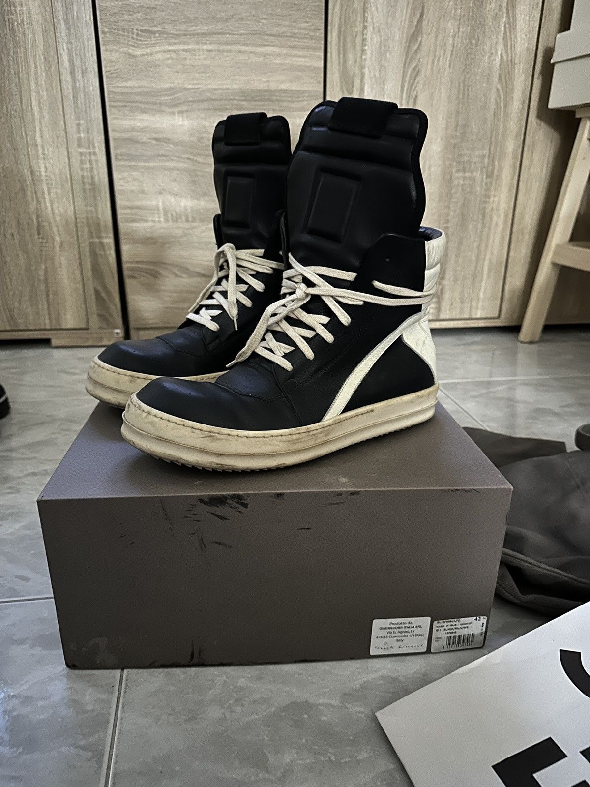 Rick Owens Rick Owens Geobaskets Black Milk Mainline | Grailed