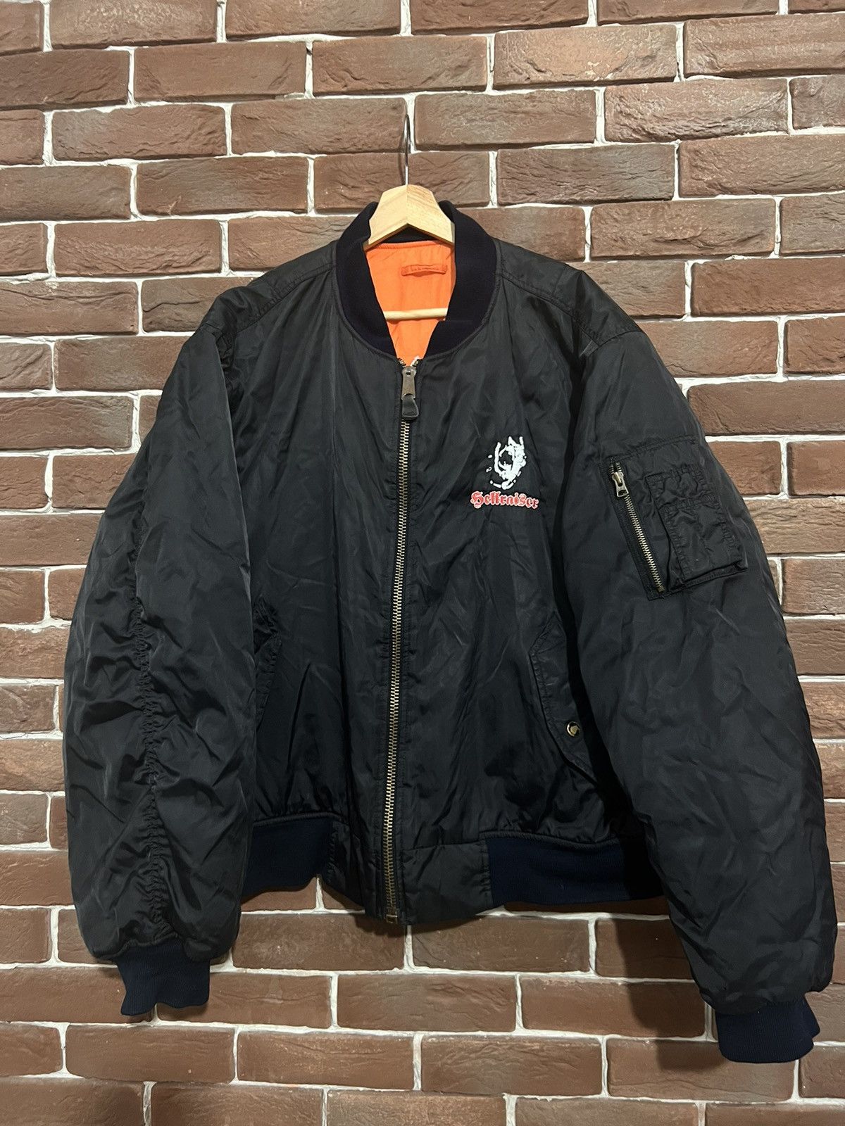 Ma 1 × Very Rare × Vintage Rare 90s Hellraiser Bomber Jacket Gabber ...