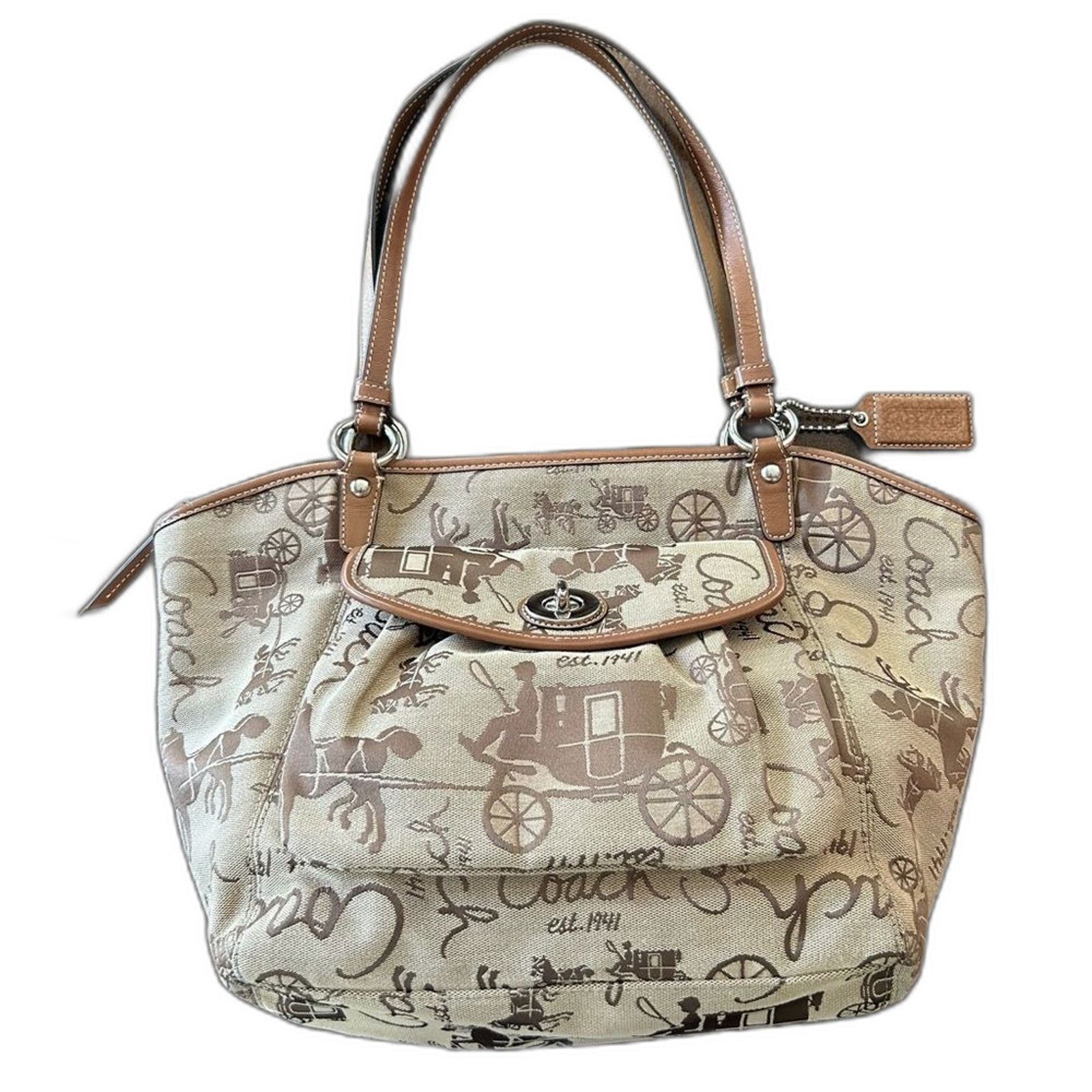 Coach Coach Signature Collection Tote Shoulder Bag Horse Carriage | Grailed
