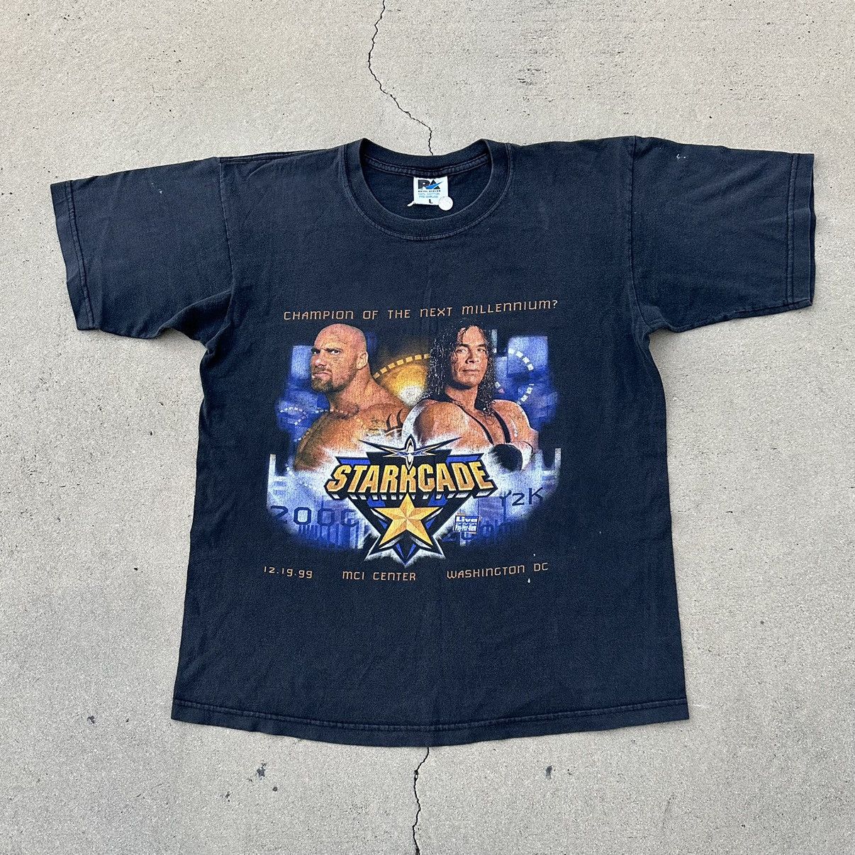 Vintage × WCW/nWo × WWE Vintage Faded Black WCW Starrcade Goldberg vs ...