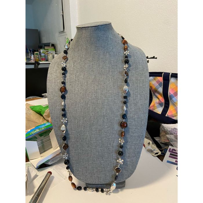 Generic Animal print bead flower necklace | Grailed