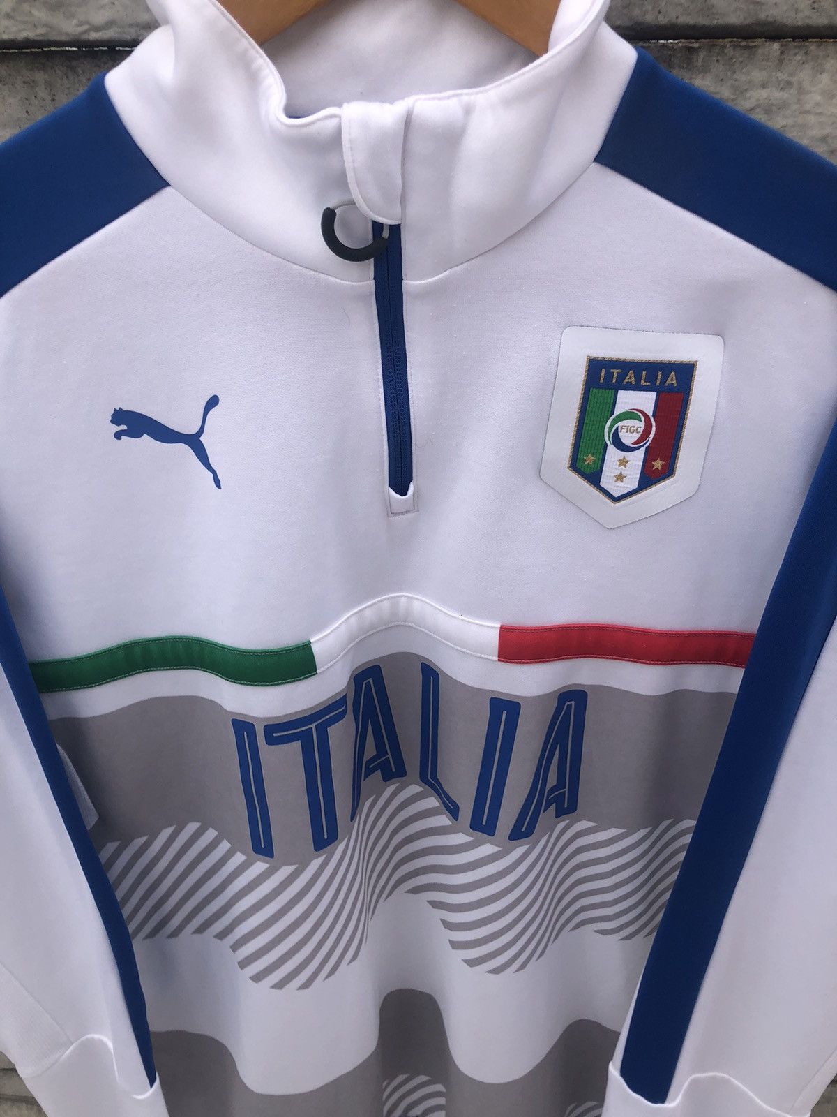 Puma × Soccer Jersey × Vintage PUMA ITALY TRAINING TOP 1/4 ZIP SEASON ...