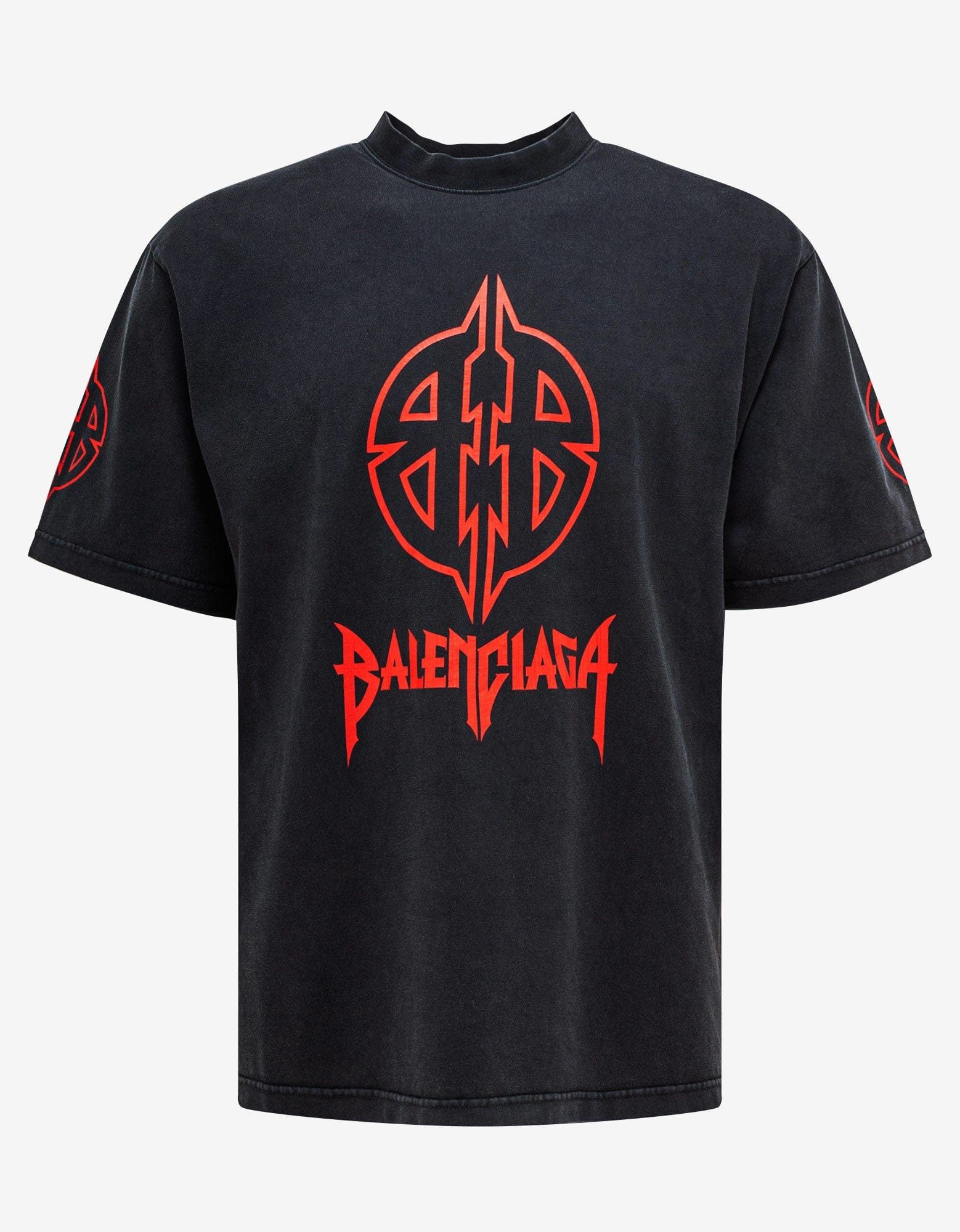Balenciaga Wash Black Graphic Medium T-Shirt | Grailed