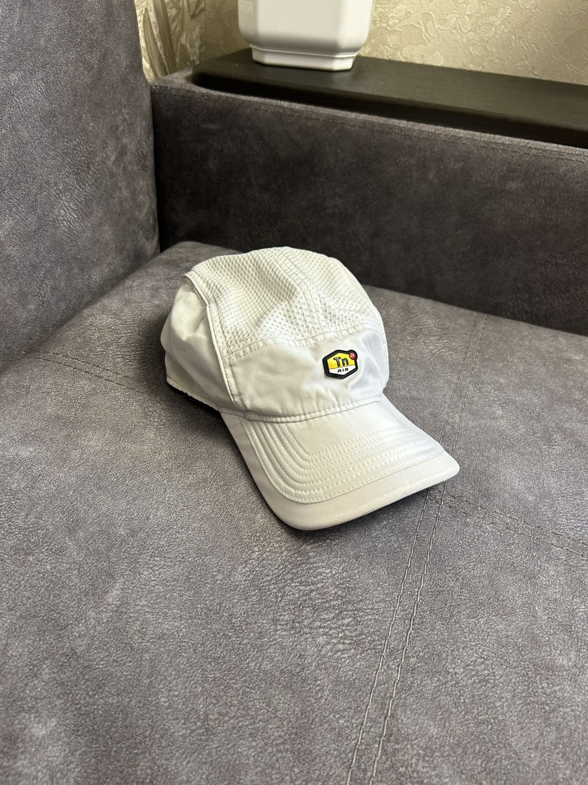 Nike 🔥Vintage🔥 Nike TN Swoosh White Reflective Tuned Air Cap | Grailed