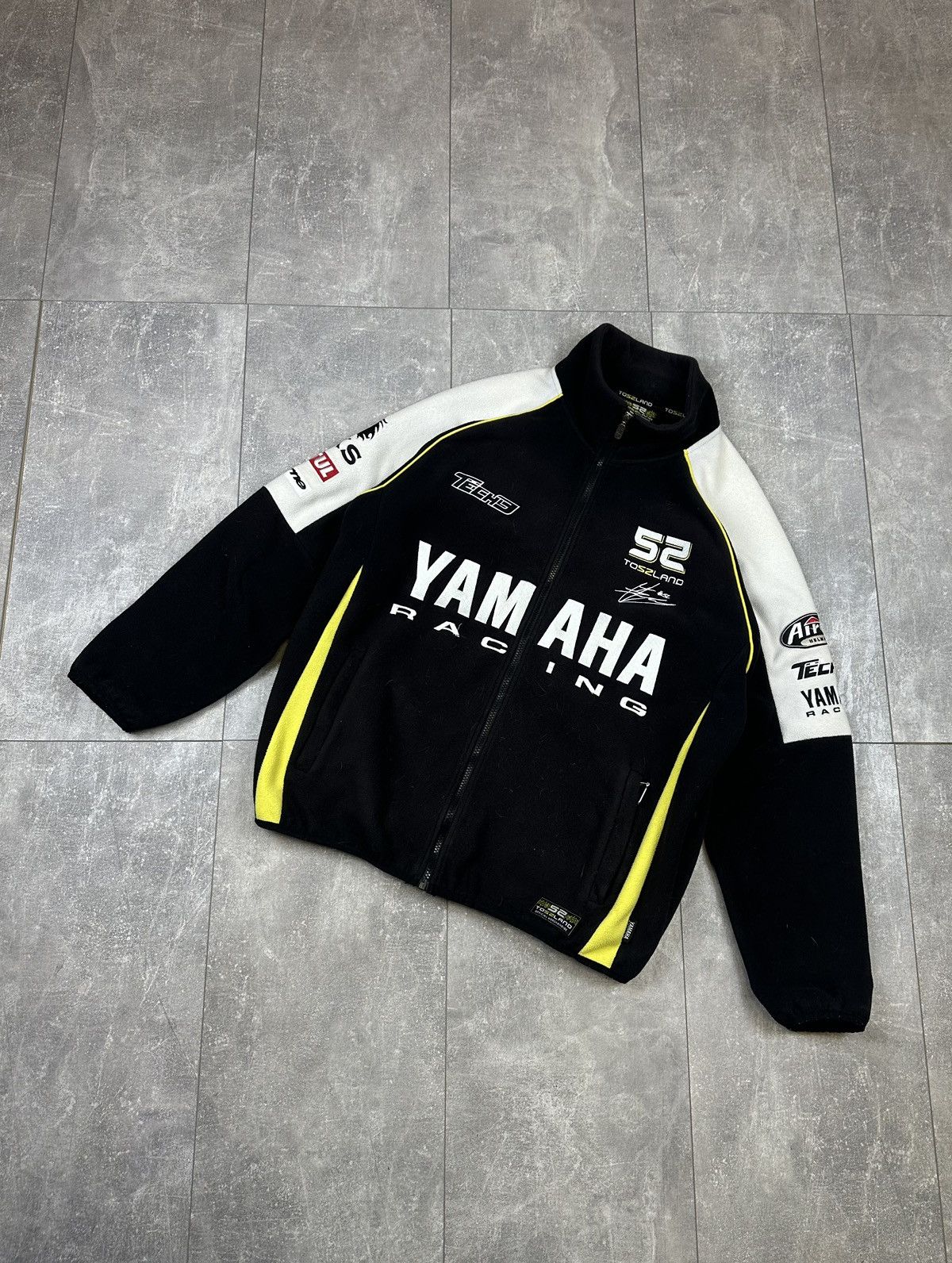 Racing × Streetwear × Yamaha Yamaha Racing Overprint Logo Fleece Jacket ...