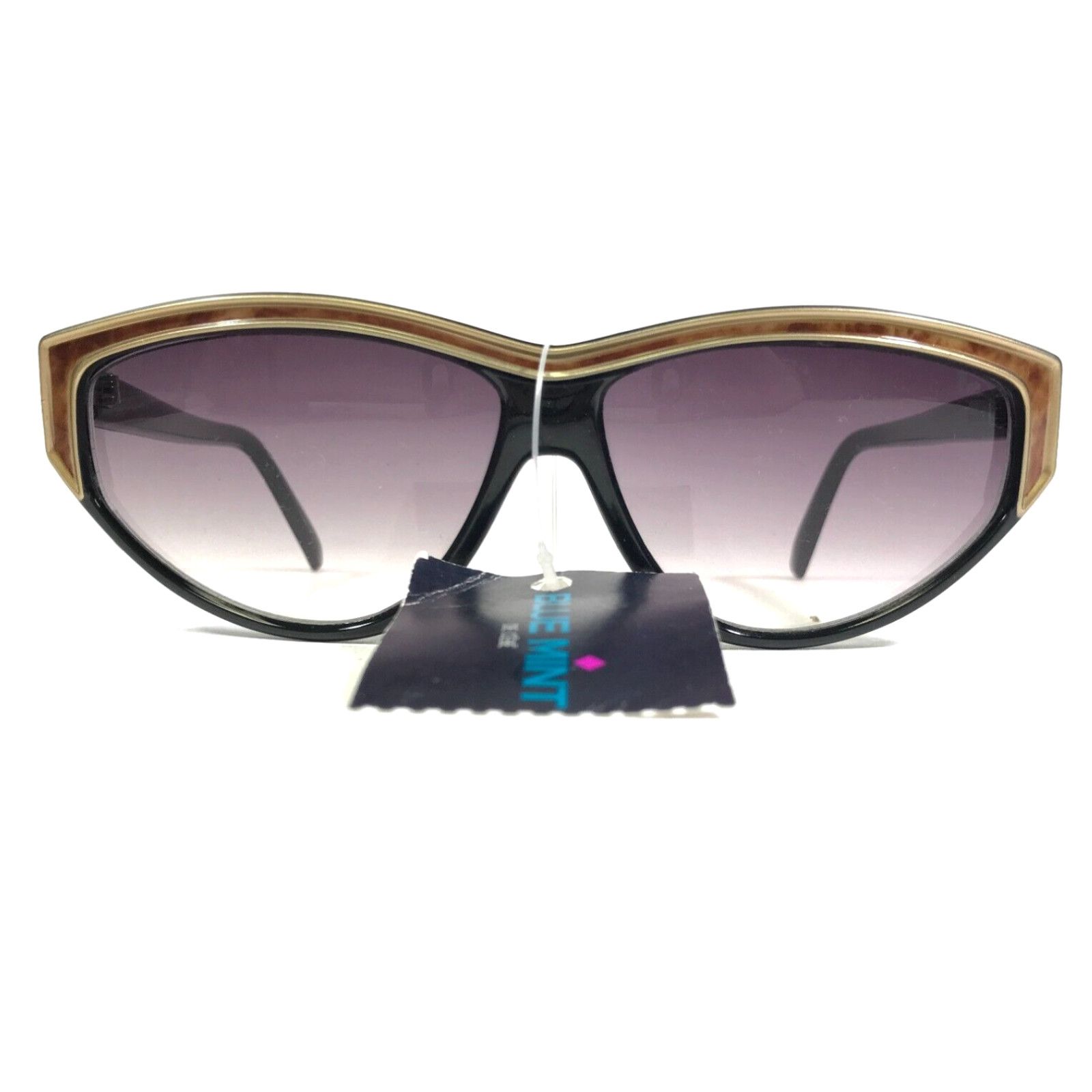 Frame Vintage Cebe Sunglasses Black Gold Geometric Frames with Purple ...