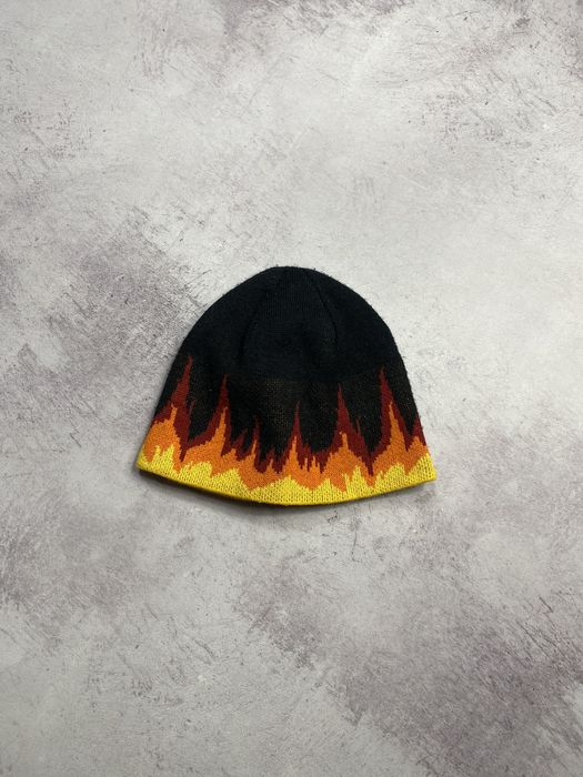Vintage Vintage Y2K Fire Flames Rare Opium Beanie Hat | Grailed