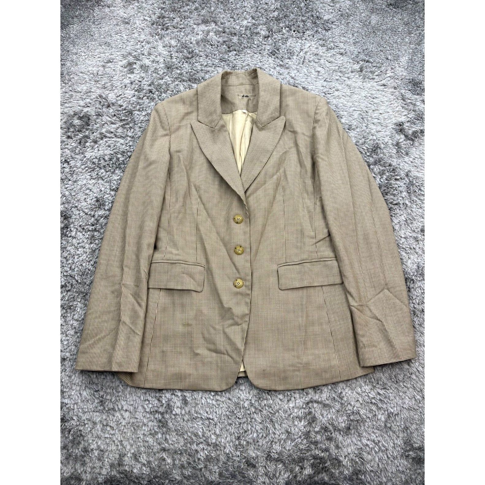 Vintage Vintage Di Vita Blazer Womans 8 Brown Wool Hounds Tooth Sport ...