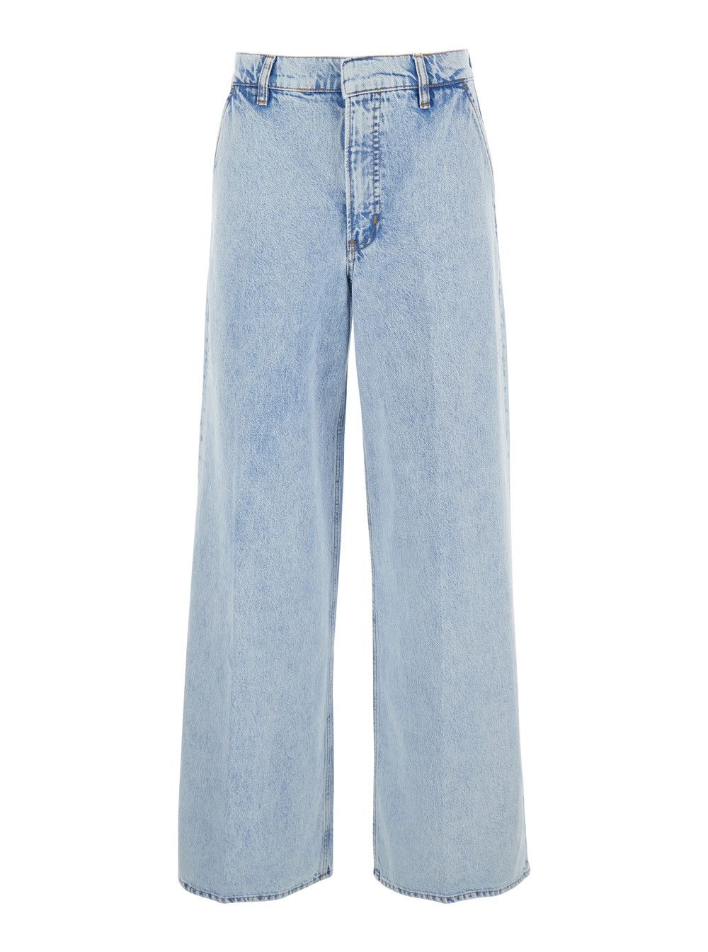 Frame Light Blue Five Pocket Jeans with Wide Leg in Cotton Blend Woman ...