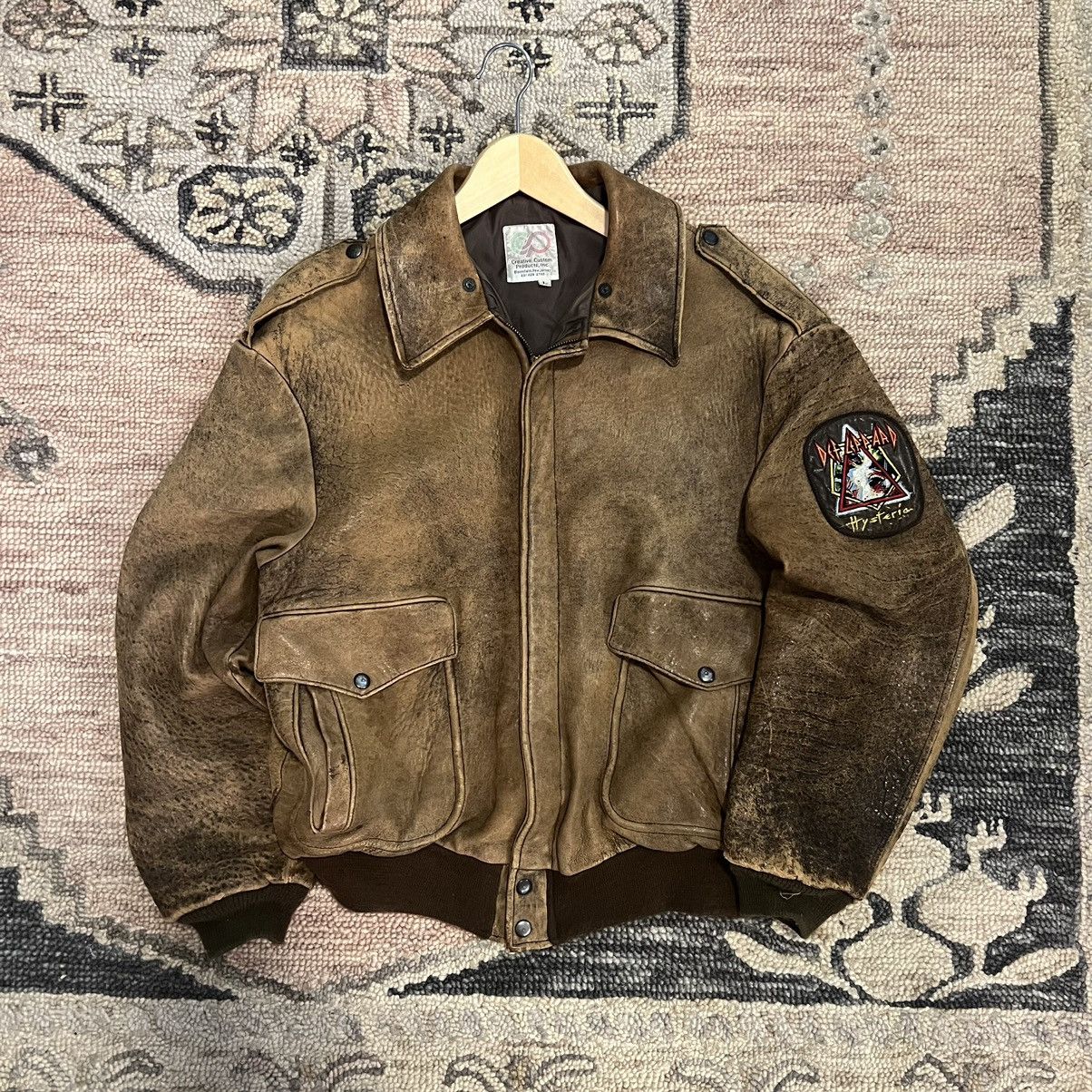 Leather × Leather Jacket × Streetwear Vintage Leather Faded leather ...