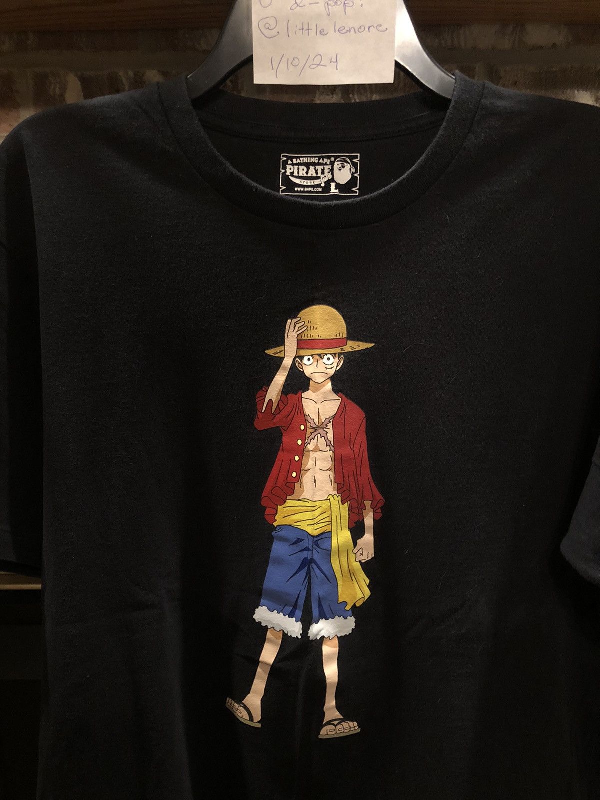 Bape A Bathing Ape x One Piece Luffy Tee 2012 BAPE | Grailed