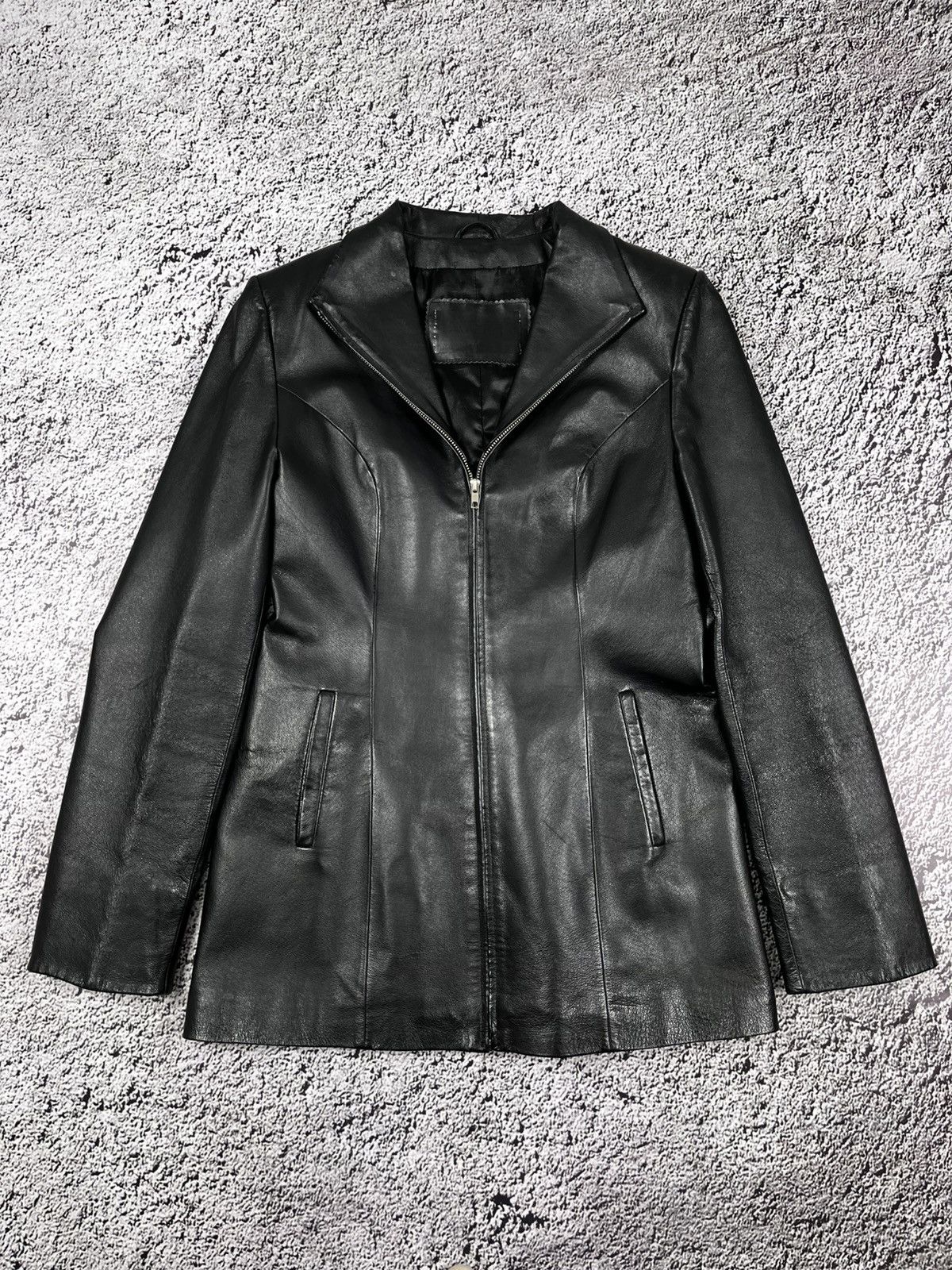 Avant Garde × Leather Jacket × Streetwear Vintage Y2K Leather elongated ...