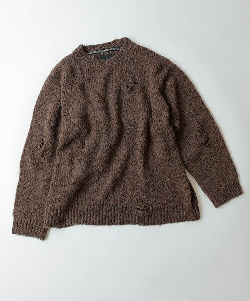 Number (N)ine number nine WOOL ALPACA RIPPED KNIT sweater | Grailed