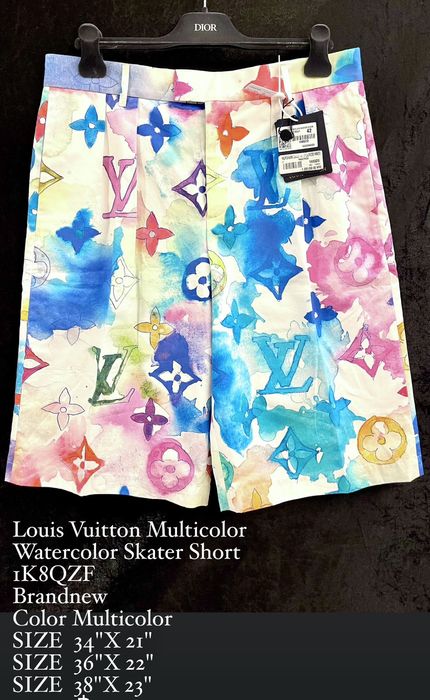 Louis Vuitton Louis Vuitton Multicolor Watercolor Skater Short | Grailed