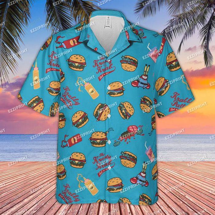 Hawaiian Shirt SPONGEBOB KRABBY PATTY SPONGEBOB SQUAREPANTS HAWAIIAN ...