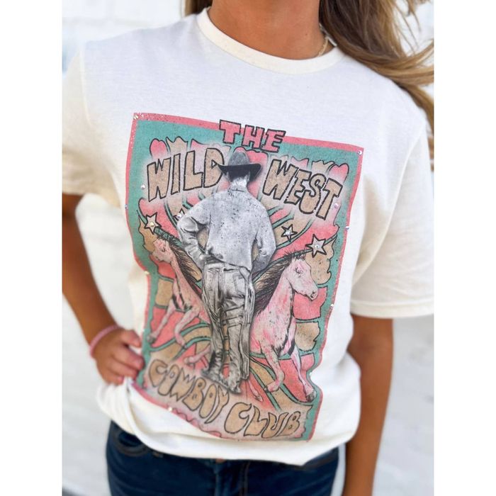 Designer J.COONS wild west cowboys club t-shirt in white | Grailed