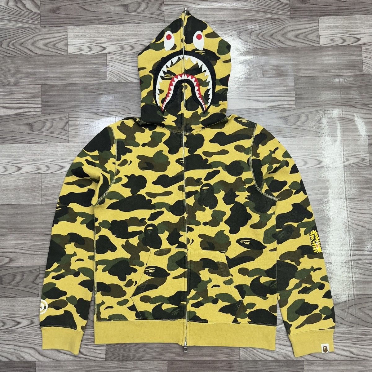 Bape Bape Camo Shark Full Zip Ponr Hoodie | Grailed