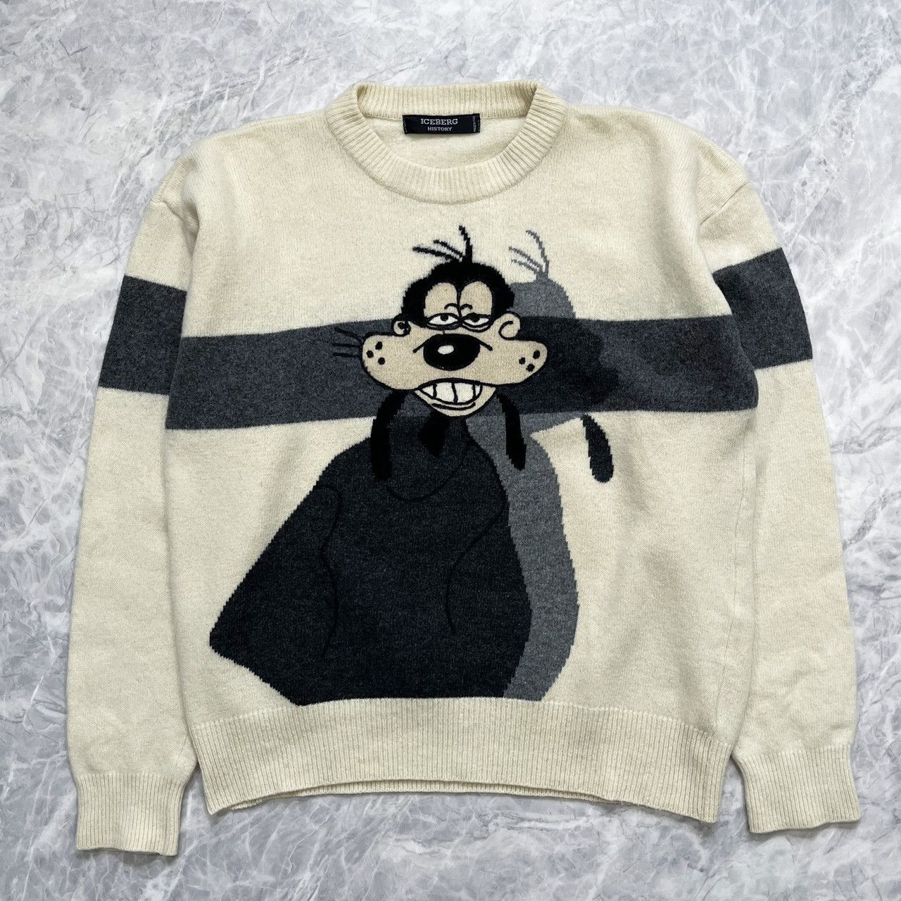 Disney × Iceberg × Vintage VTG ICEBERG GOOFY DISNEY KNIT SWEATER WOOL ...