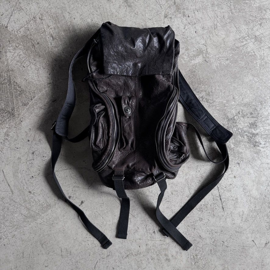Buffalo Bobs × Julius johnny wolf gas mask leather backpack | Grailed