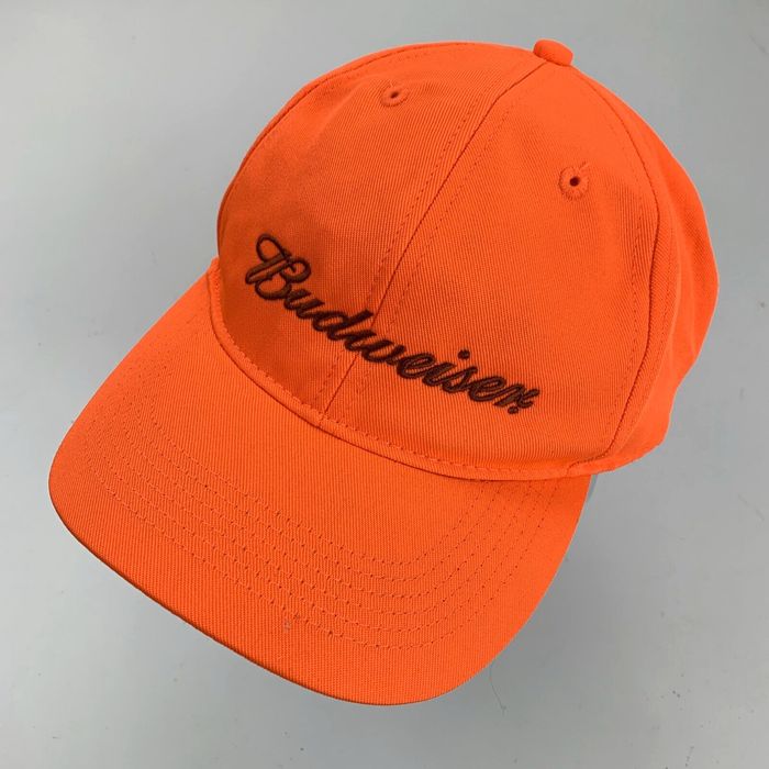 Budweiser Budweiser Beer 2002 Orange Ball Cap Hat Snapback Baseball ...