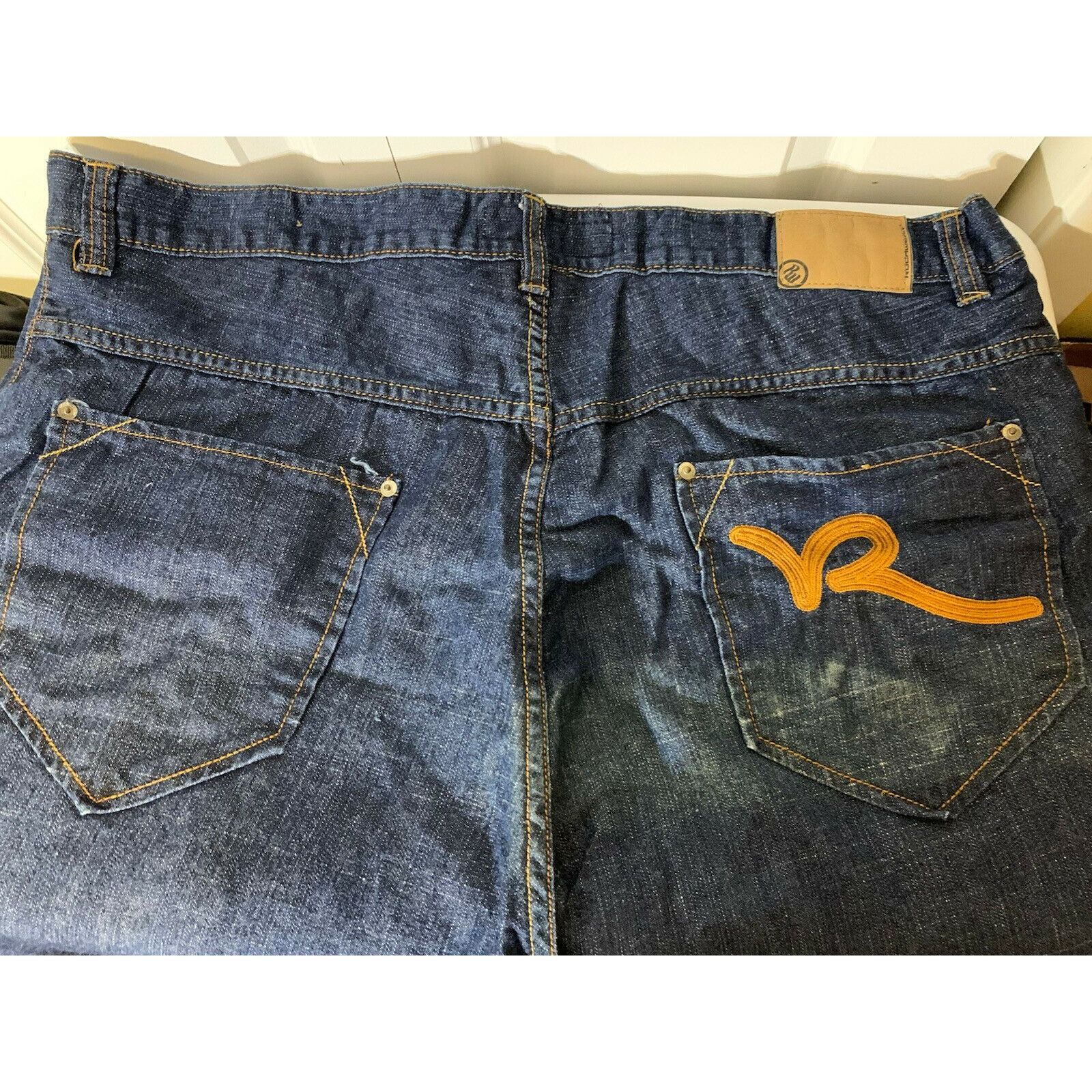 Rocawear Roca Wear Mens Jeans 44 x 32 Embroidered Design Dark Wash Em ...