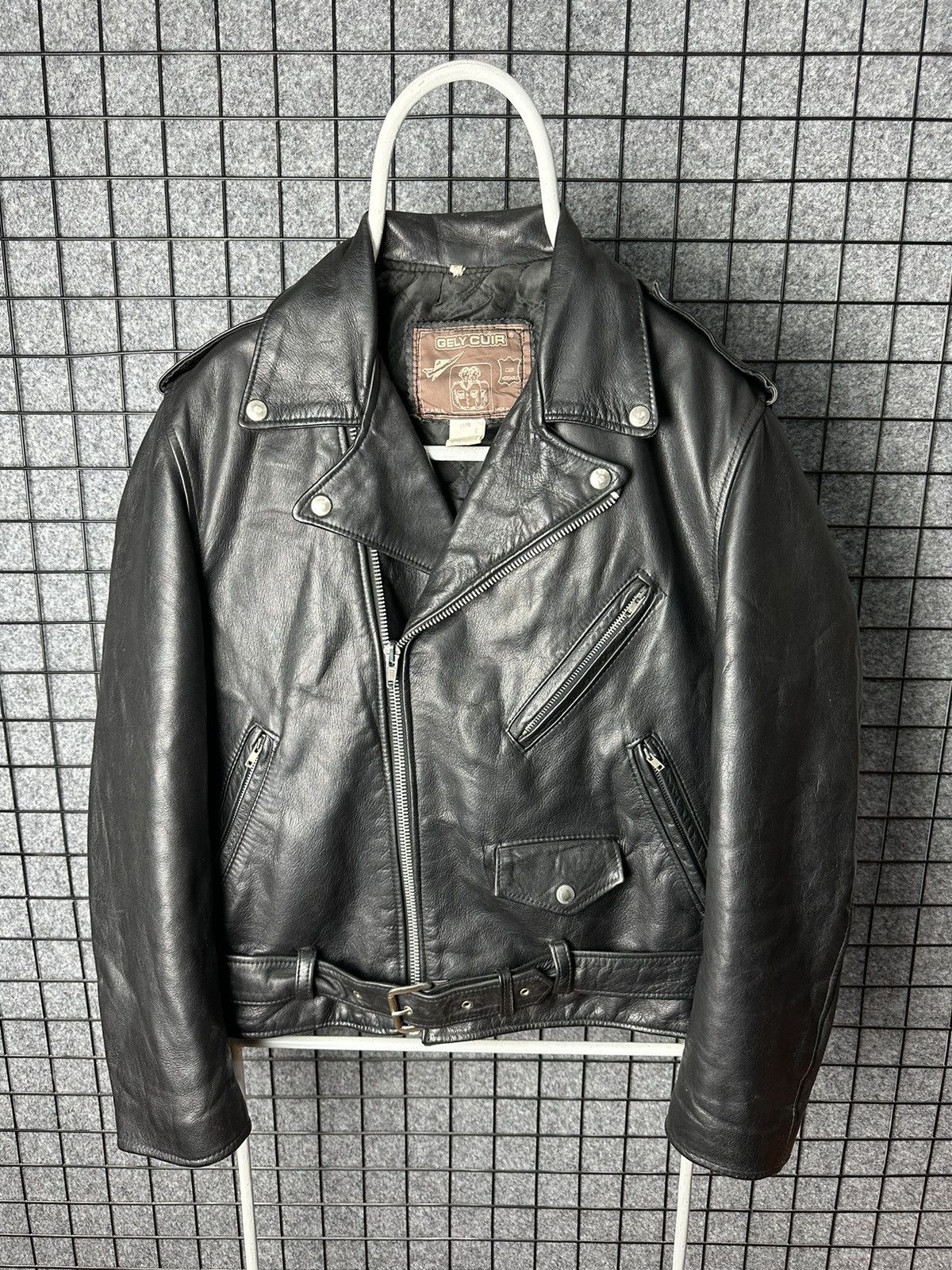 Vintage Gely Cuir Paris Vintage 80s 90s Leather Biker Jacket Size L ...