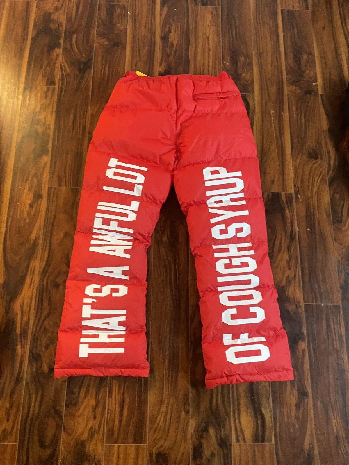 Awful Lot of Cough Syrup Puffer Sweatpants | Grailed