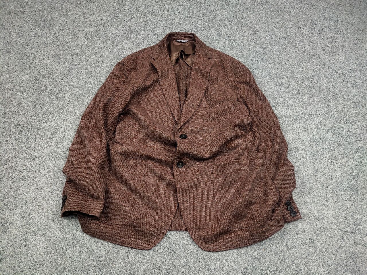 Designer Fradi Design Brown Linen and Cotton structure Blazer Jacket ...