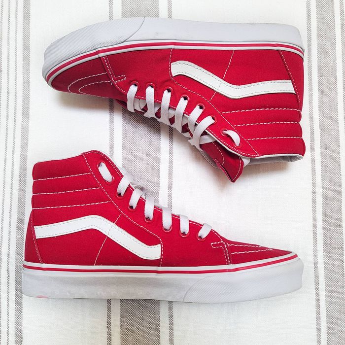 Vans VANS - Sk8-Hi Red Canvas High Top Skate Shoes M 7.5 / W 9 | Grailed