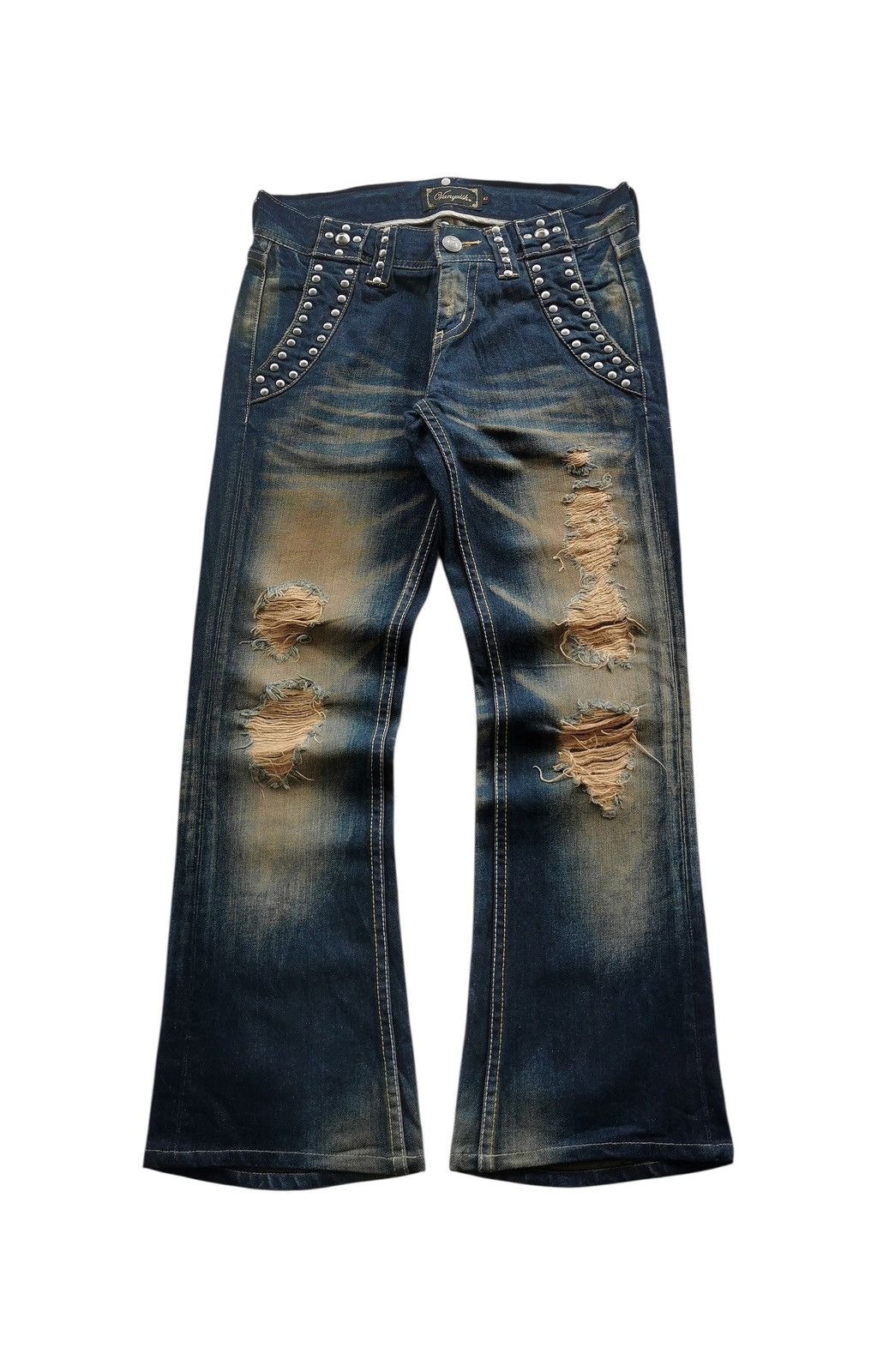 Fragment Design × Vanquish Vanquish Studded Flare Mudwash Jeans - Size ...