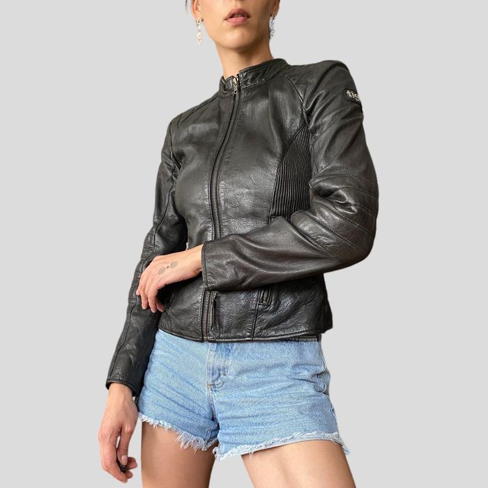Tigha Vintage Tigha Dark Brown Genuine Sheep Leather Biker Jacket | Grailed