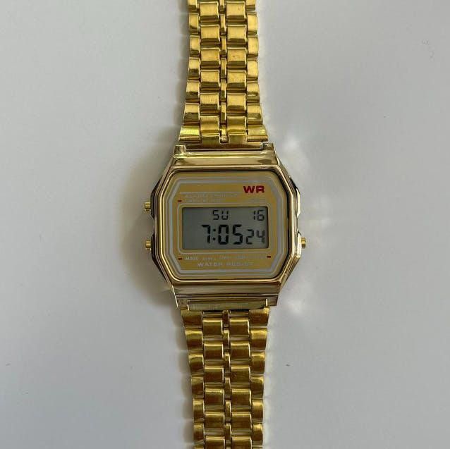 Japanese Brand Y2K 2000s vintage retro gold stainless steel digital ...